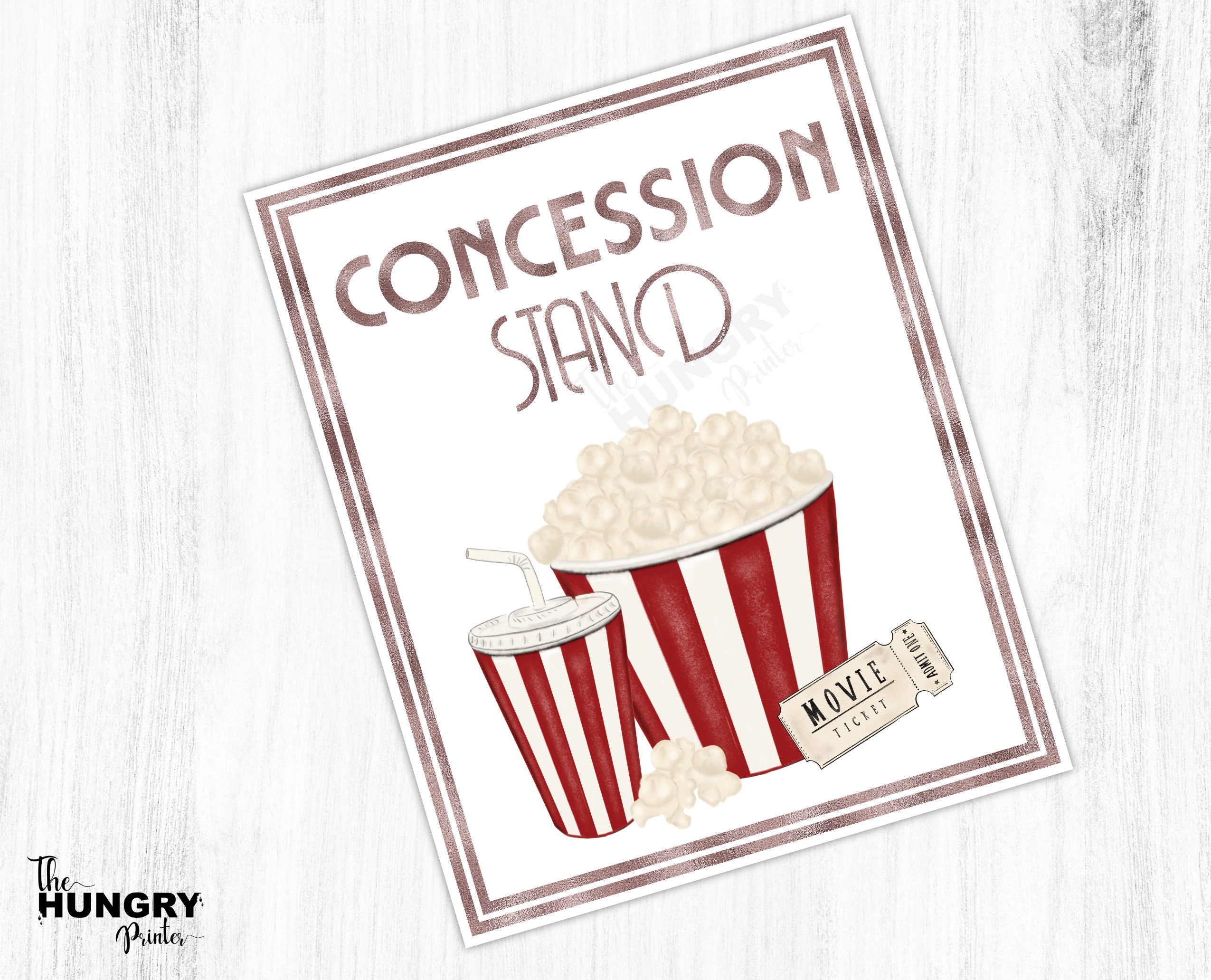 Movie Night Concession Stand Sign Concessions Sign Movie | Etsy