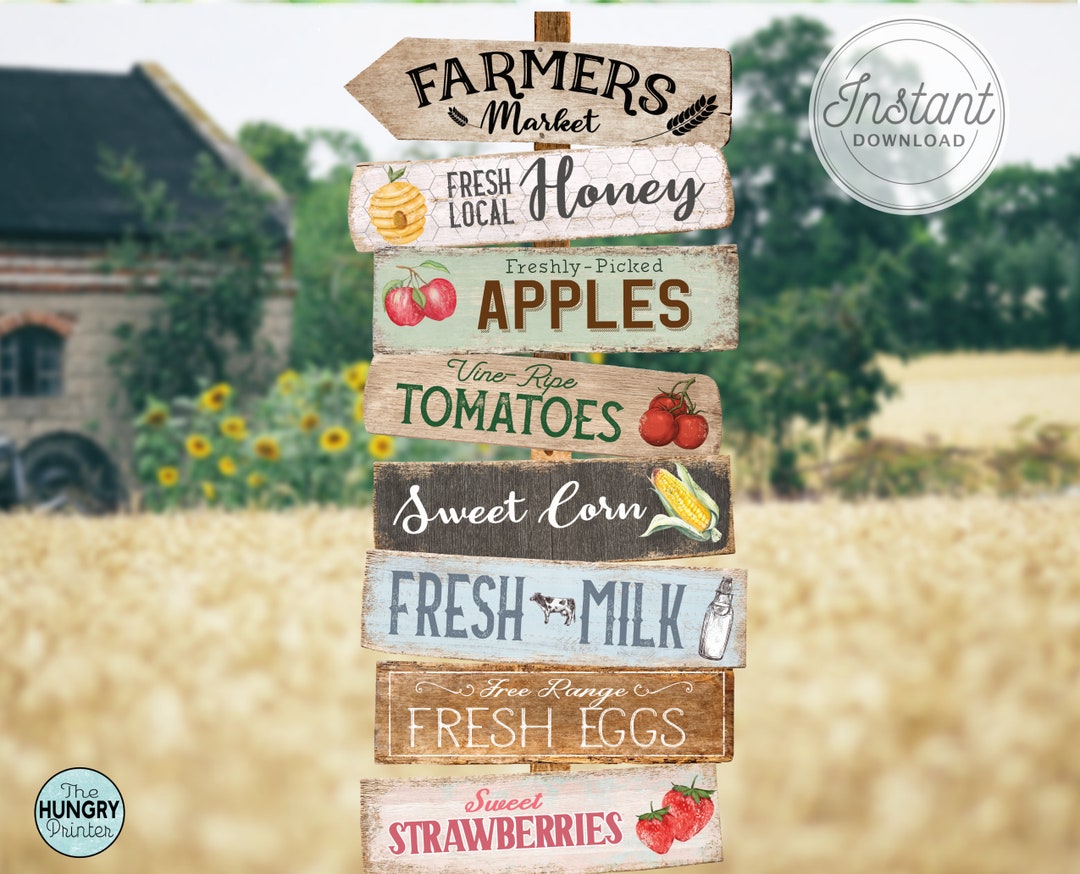 Farmers Market Sign, Farmers Market Birthday, Directional Signs, Farm ...