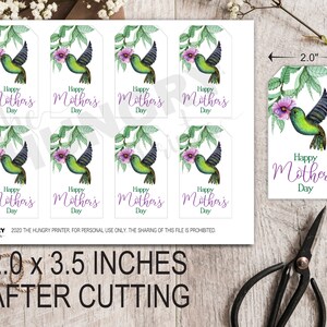 Hummingbird Mother's Day, Printable Mother's Day Tags, Mother's Day ...