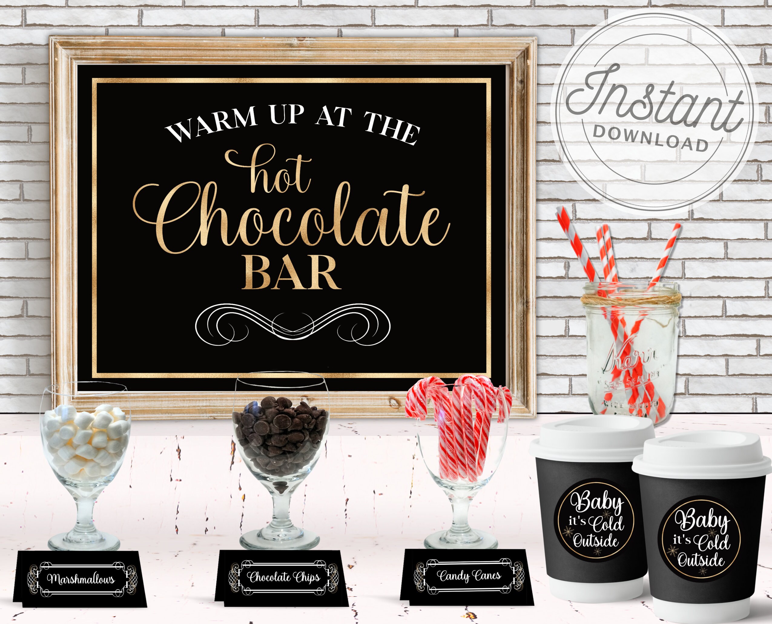 Hot Chocolate Bar Printable Kit Hot Chocolate Bar Sign | Etsy