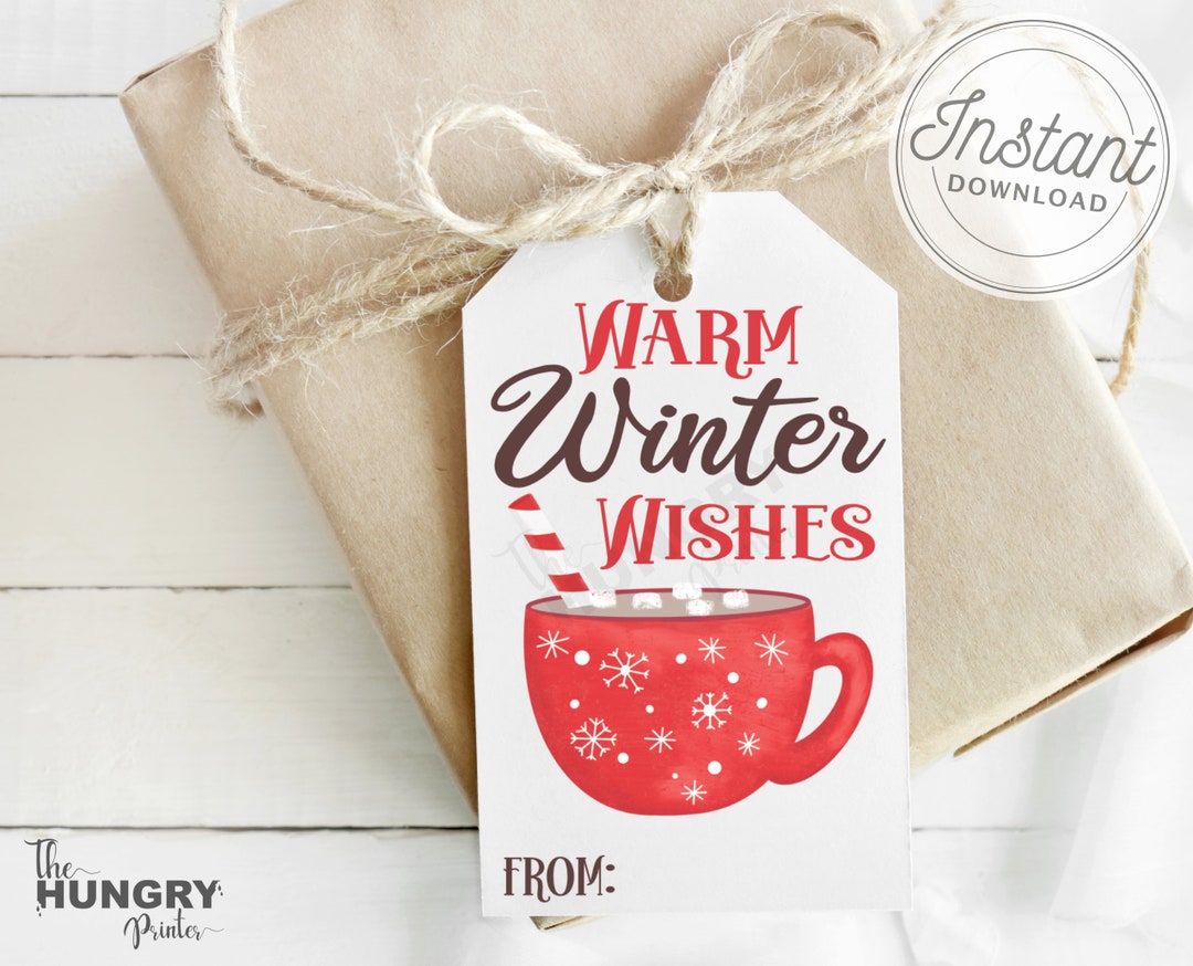 Printable Christmas Tags, Warm Winter Wishes Tag, Christmas Treat Tags ...