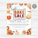 Fall Bake Sale Flyer Bake Sale Flyer School Bake Sale Bake - Etsy