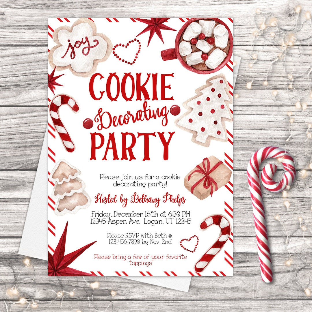 Cookie Decorating Party Invitation, Cookie Decorating Party, Cookie ...