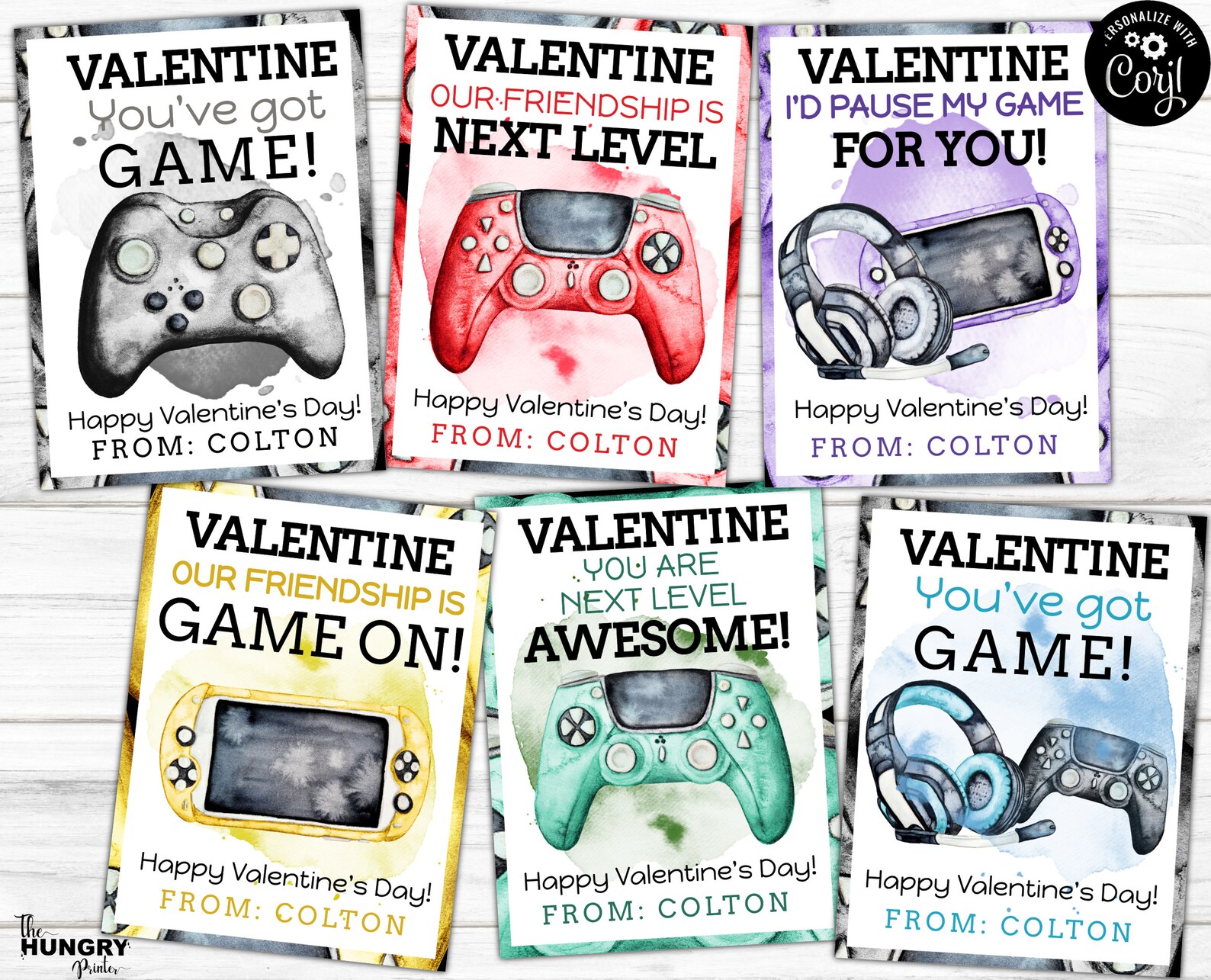 Gamer Valentine Cards School Valentine Cards Editable - Etsy