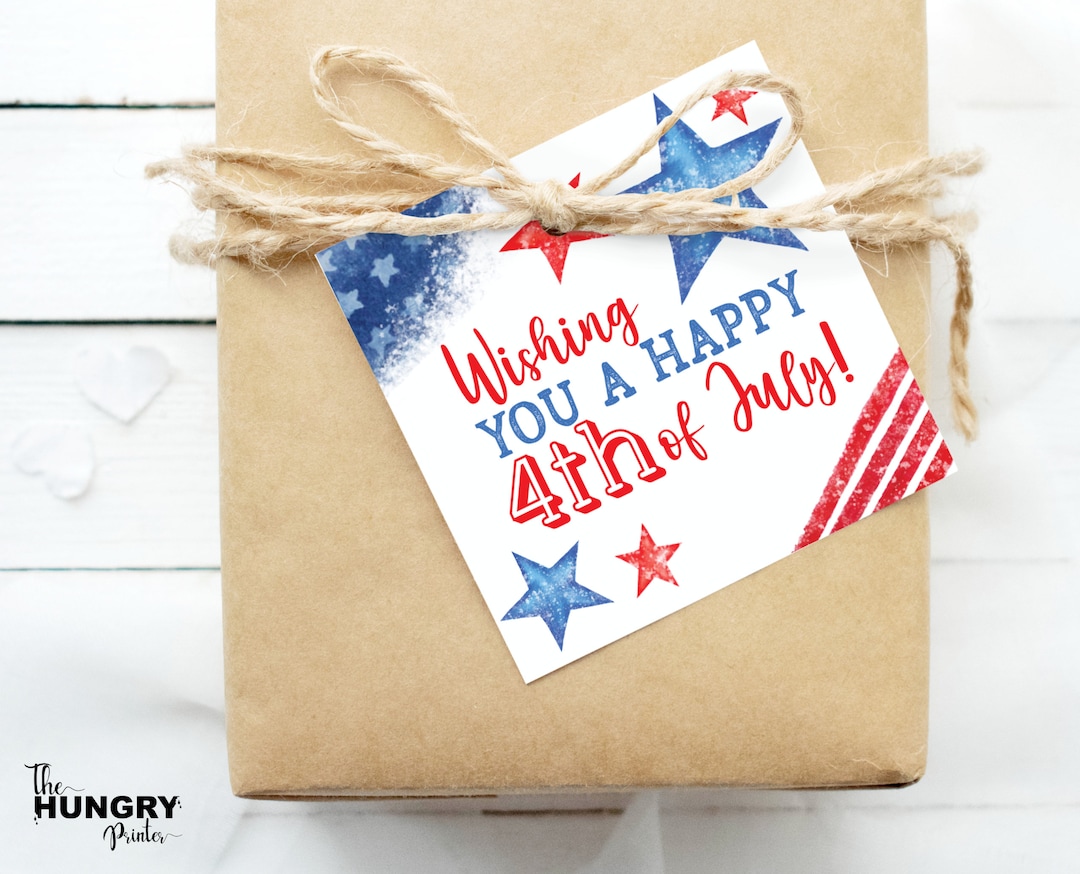 4th of July Gift Tags, Printable Gift Tag, 4th of July Party Favors ...