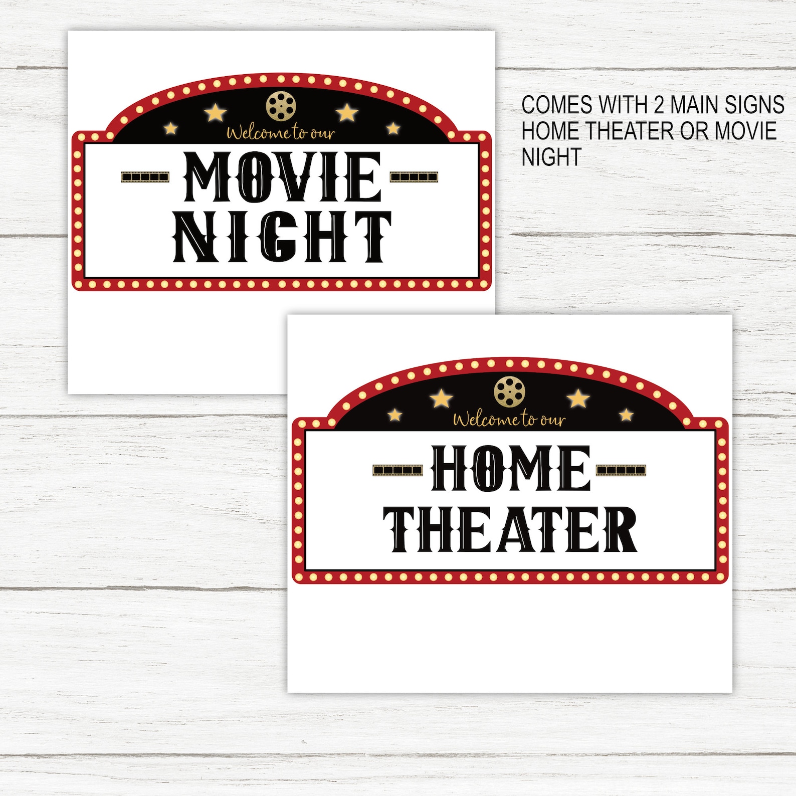 Movie Night Directional Sign Printable (digital Download) - Etsy