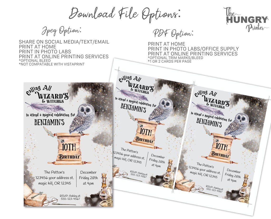 Wizard Invitation Magic Invitation Printable Wizard - Etsy