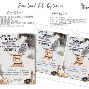 Wizard Invitation, Magic Invitation, Printable Wizard Invitation, Magic ...