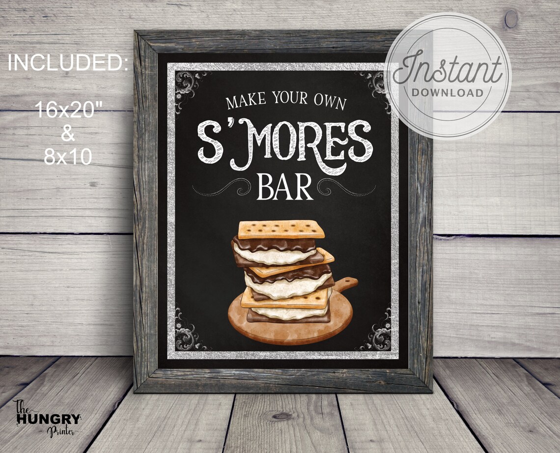 S'mores Bar Kit, S'mores Bar Sign, S'mores Bar Wedding, Smore Bar ...