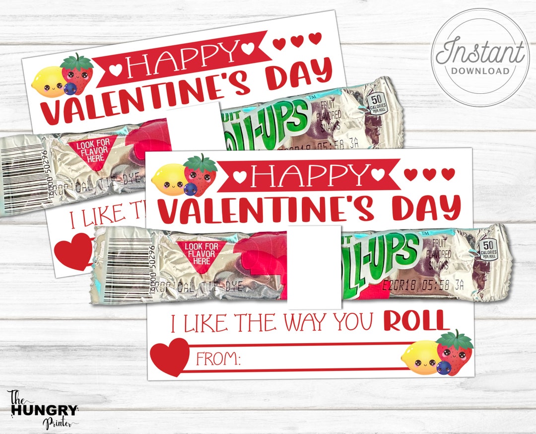 Fruit Rollup Valentine, Valentine Fruit Snack Card, School Valentine ...