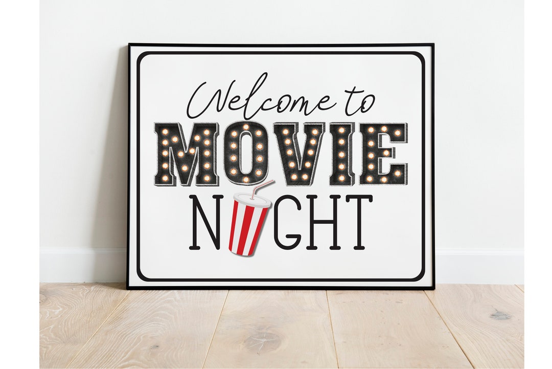 Movie Night Sign, Movie Night, Movie Night Party, Backyard Movie Night ...