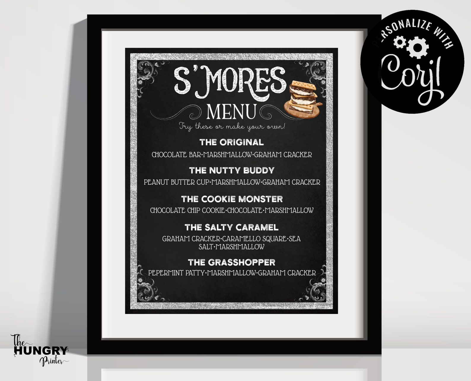 S'mores Menu, Editable Smores Menu, S'mores Bar Sign, S'mores Bar ...