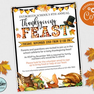 Thanksgiving Feast Flyer, Thanksgiving Dinner, Church Thanksgiving ...