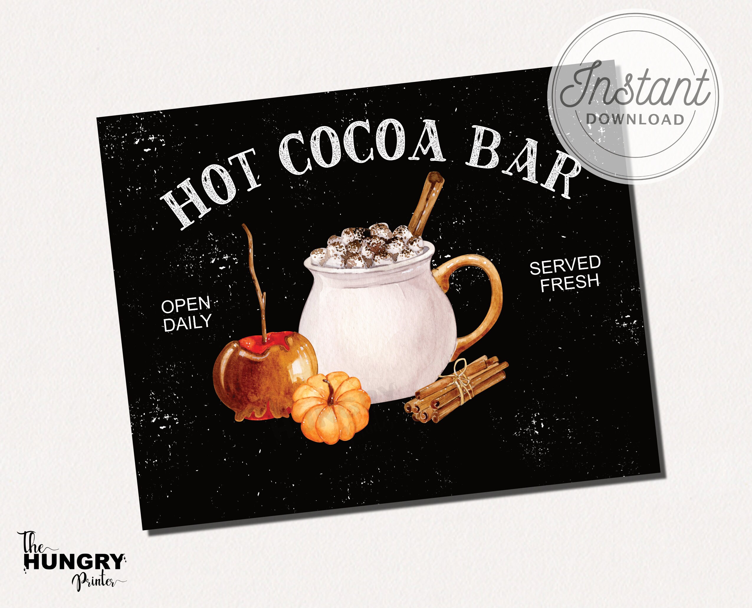 Printable Hot Cocoa Sign Printable Hot Cocoa Bar Hot Cocoa - Etsy