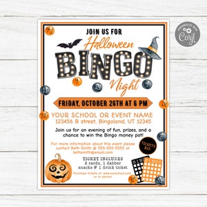 Bingo Night Flyer, Bingo Fundraiser Flyer, Bingo Invitation, School ...