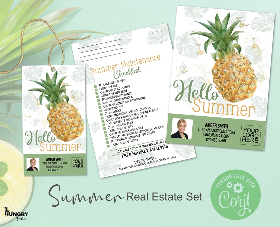Summer Real Estate Postcards, Hello Summer Real Estate, Realtor Farming ...