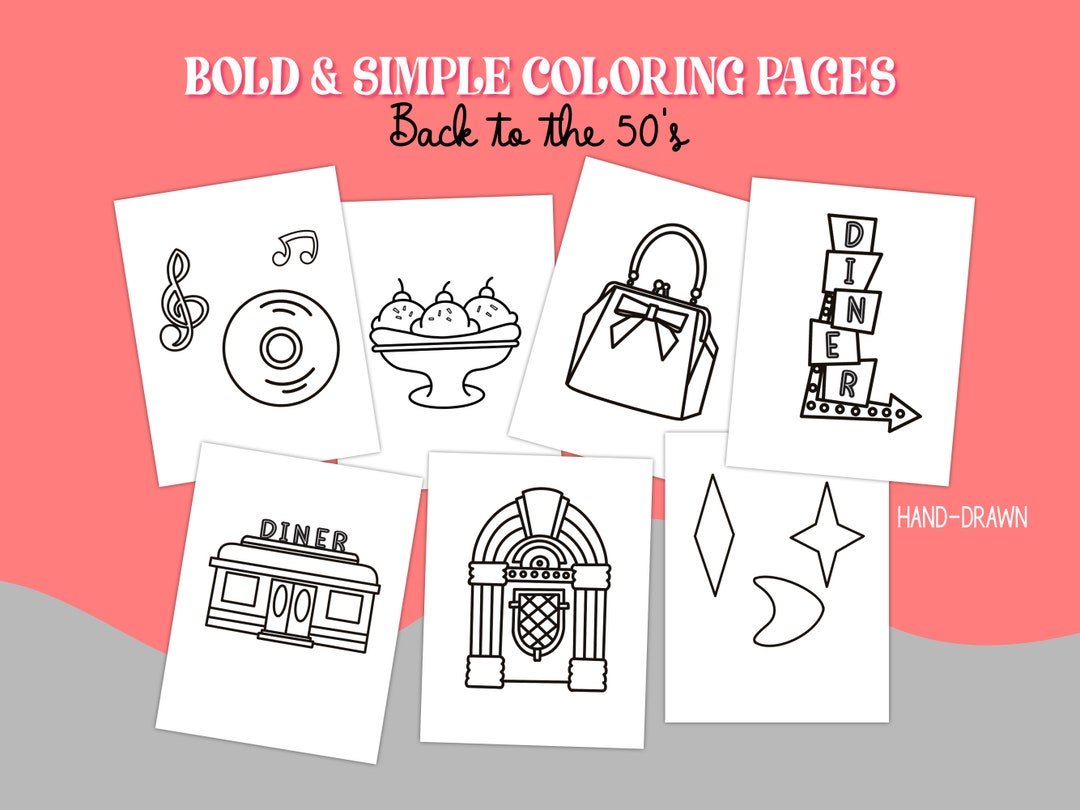 Coloring Pages, Retro Coloring Pages, Bold and Easy Coloring Pages ...