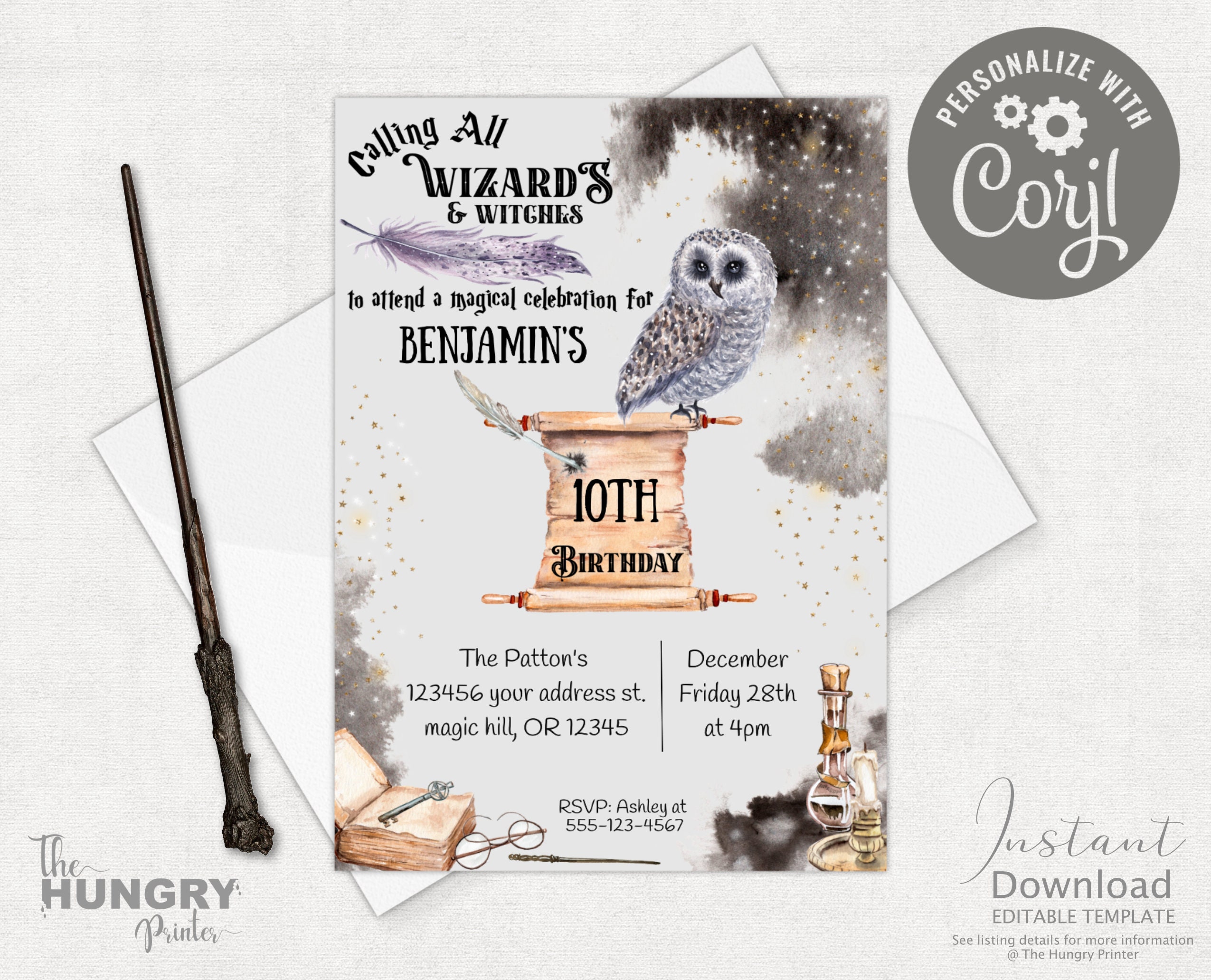 Wizard Invitation Magic Invitation Printable Wizard - Etsy