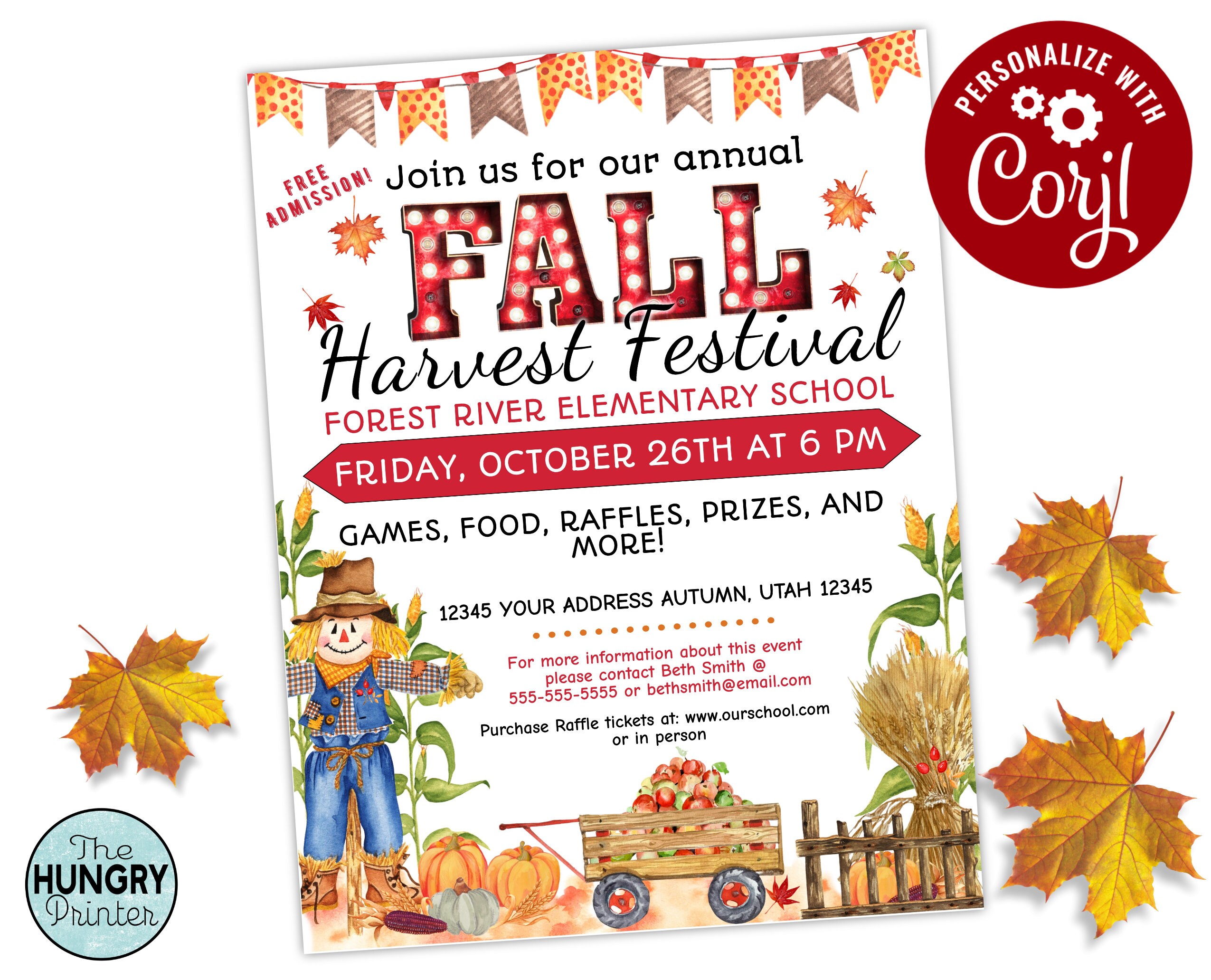 Harvest Festival Flyerfall Festival Flyer Template Fall - Etsy