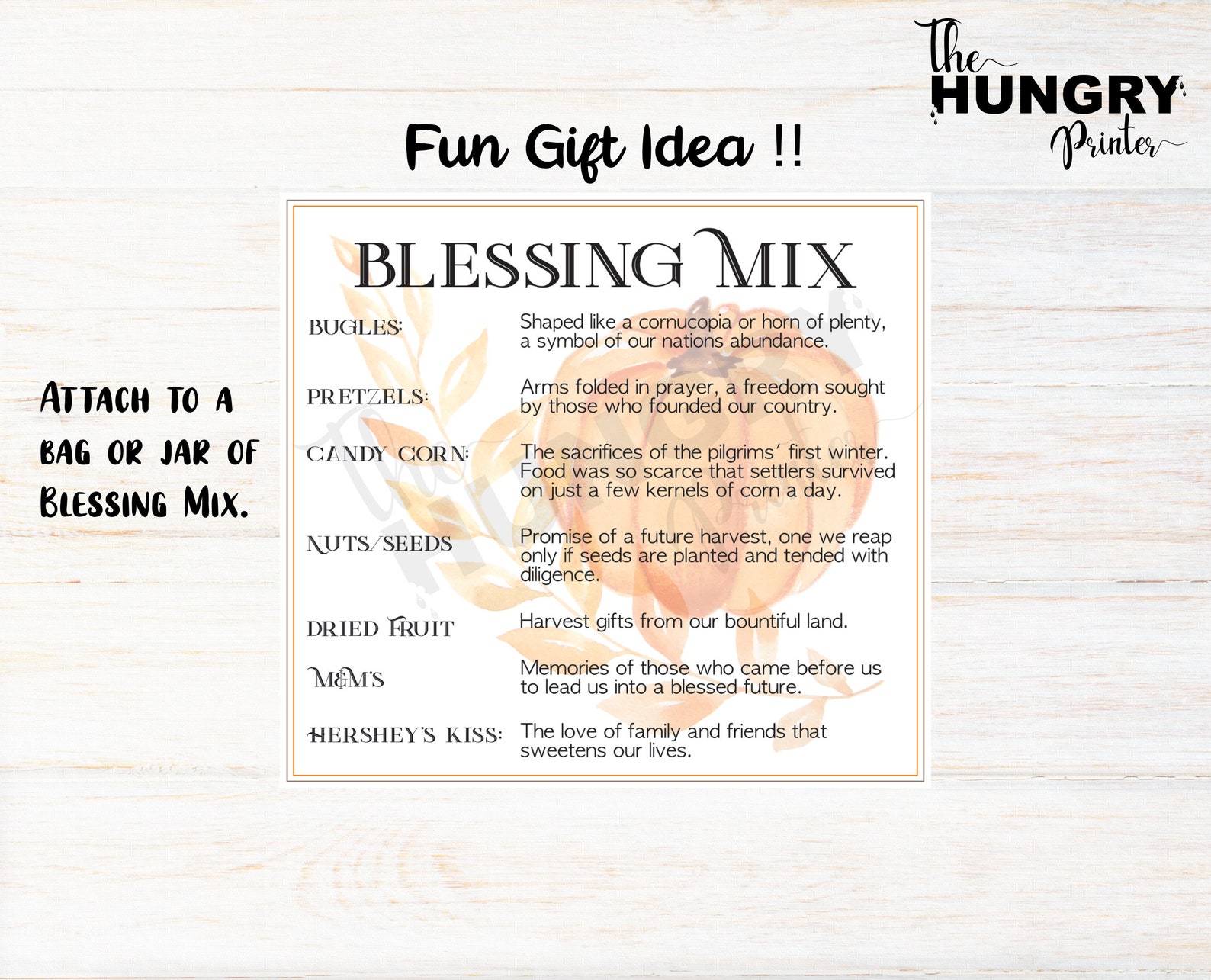 Blessing Mix Label Thanksgiving Blessing Mix Label | Etsy