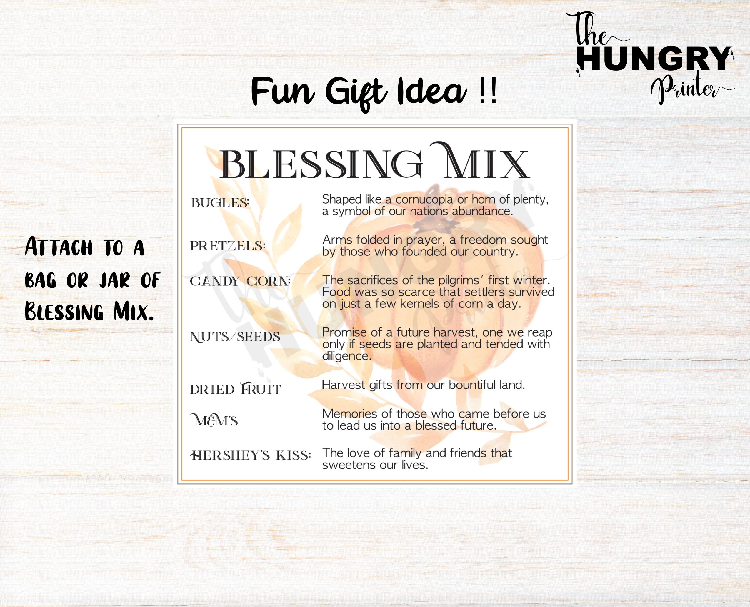 Blessing Mix Label Thanksgiving Blessing Mix Label | Etsy