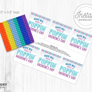 Valentine Pop It Tag Valentine Pop It Pop It Printable - Etsy