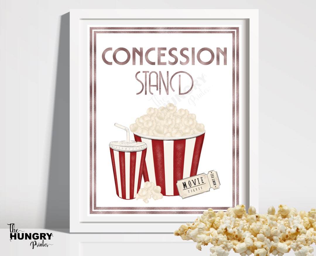 Movie Night Concession Stand Sign, Concessions Sign, Movie Night ...