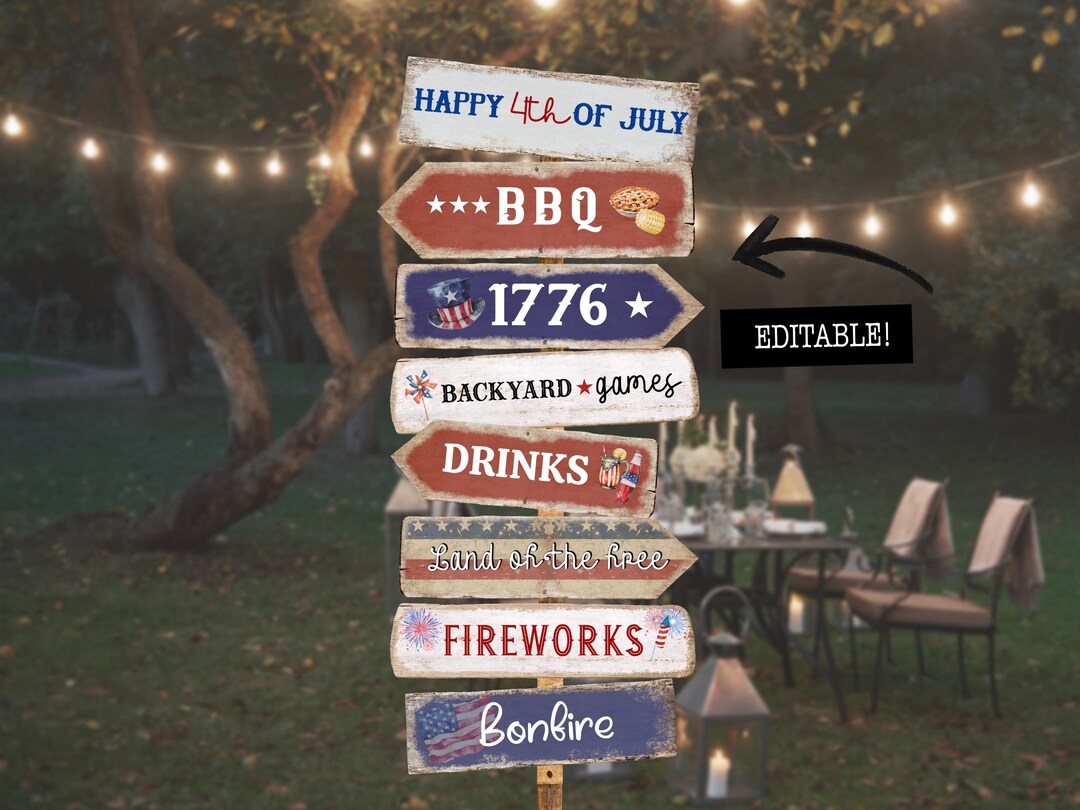 4th of July Signs, 4th of July Party Sign, Independence Day Printables ...