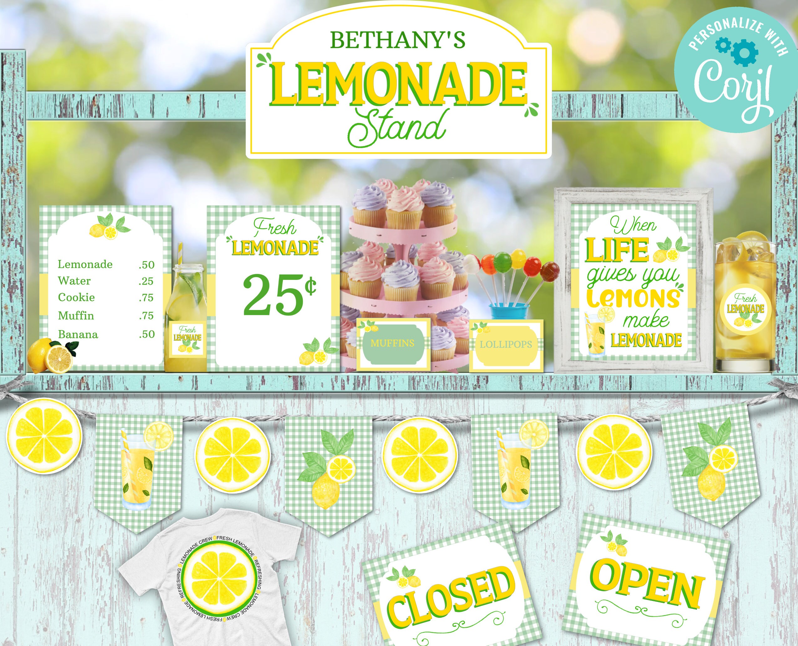 Lemonade Stand Set Lemonade Stand Sign Lemonade Stand Decor - Etsy