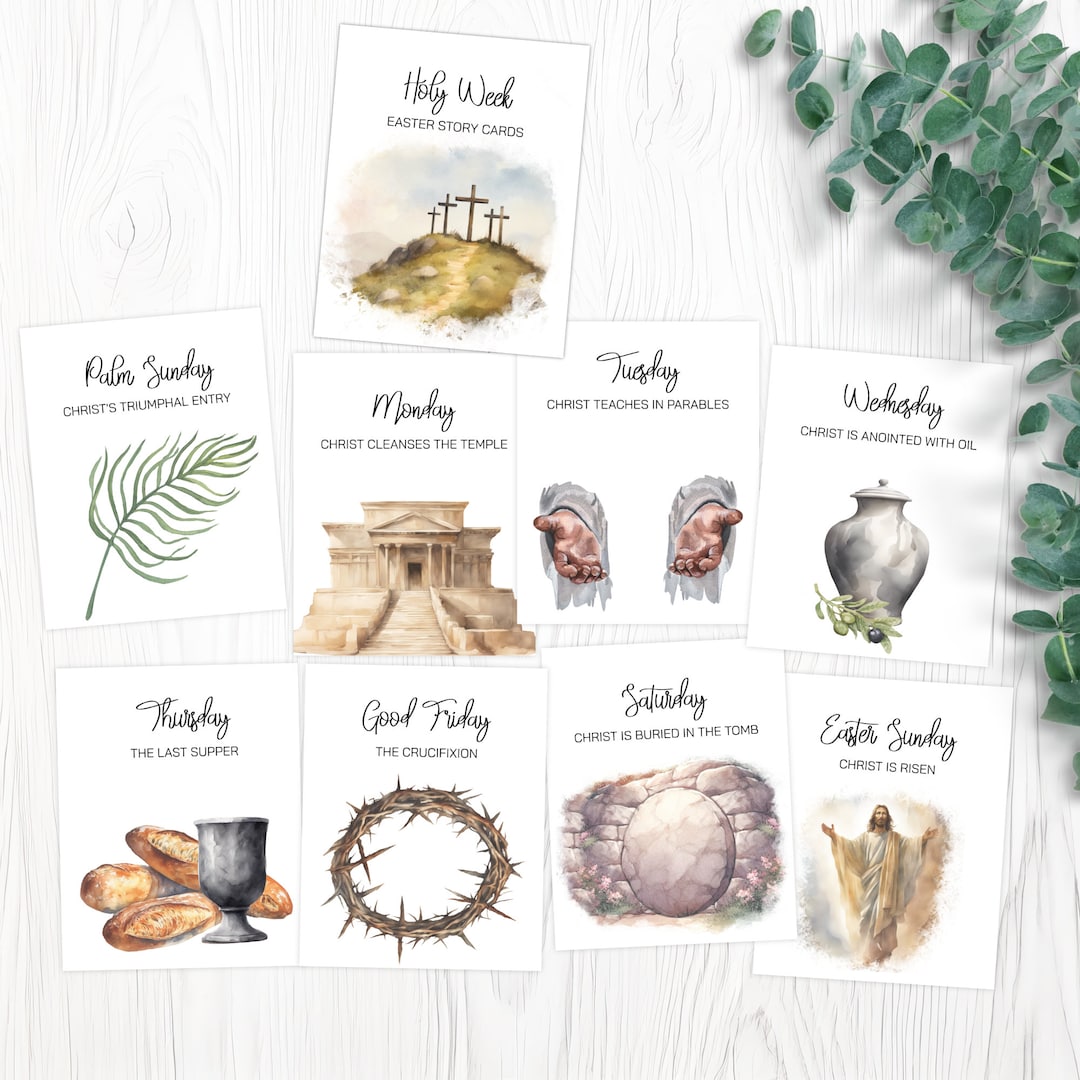 Holy Week Cards, Easter Story Cards, Easter Holy Cards, Easter Holy ...