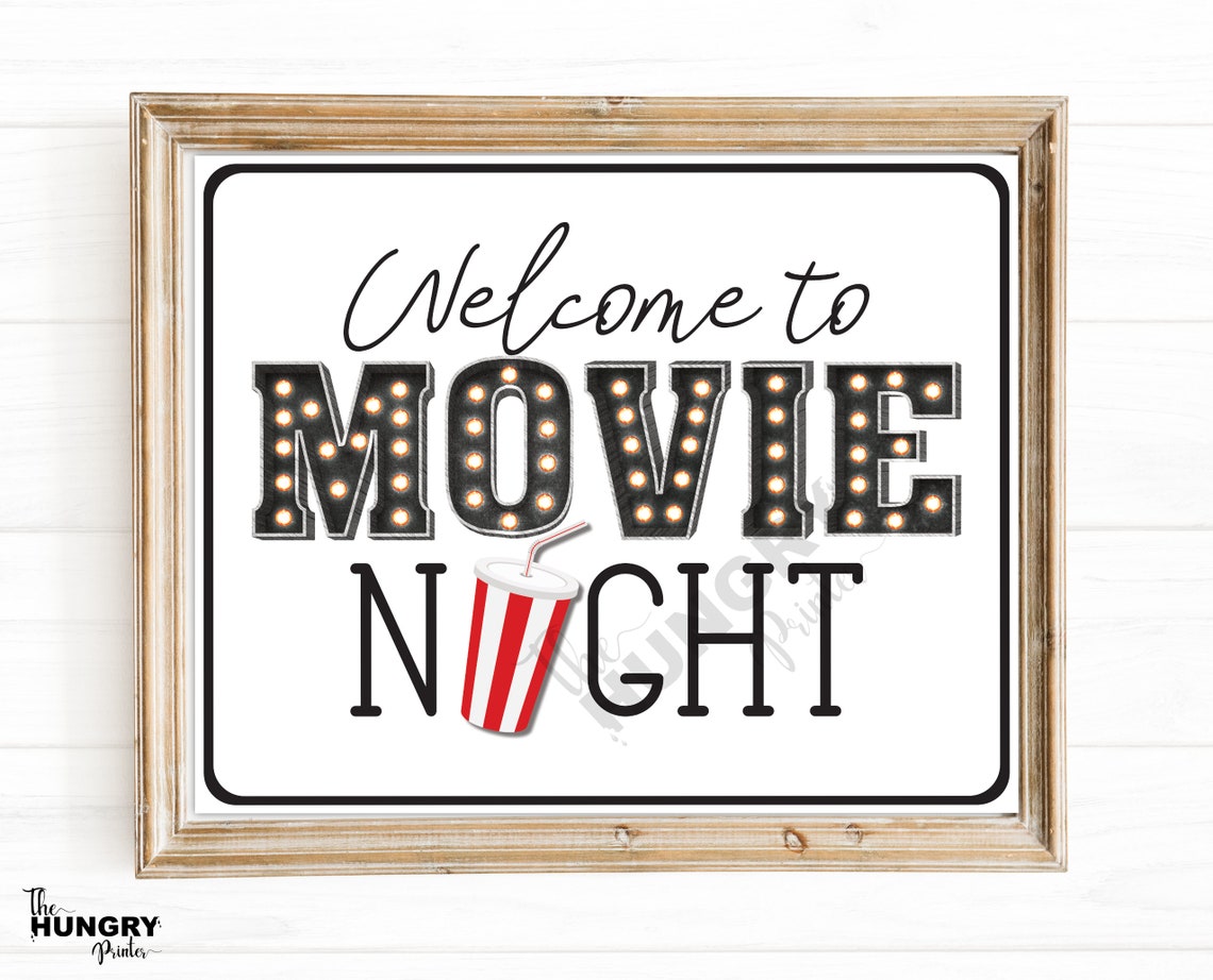 Movie Night Sign Movie Night Movie Night Party Backyard - Etsy