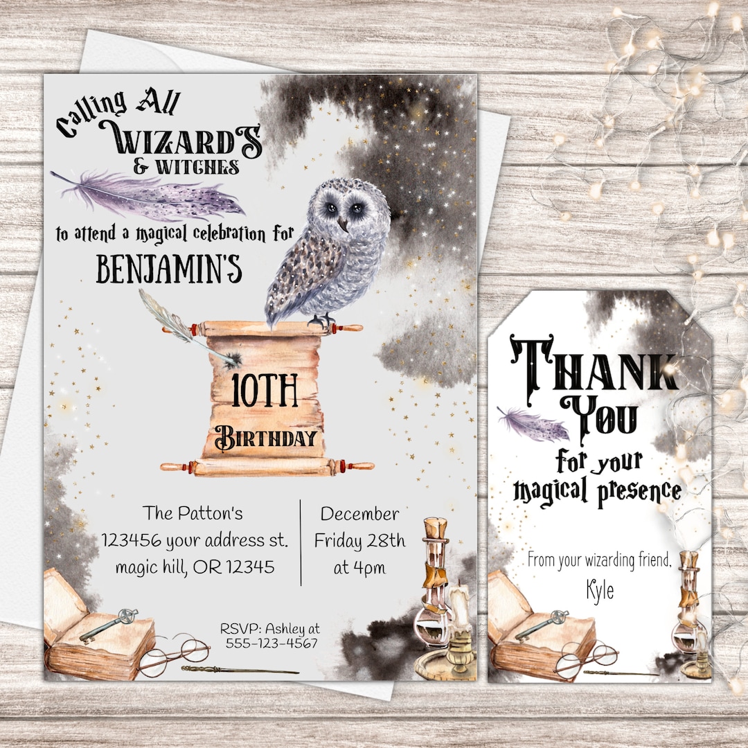 Wizard Invitation, Magic Invitation, Printable Wizard Invitation, Magic ...