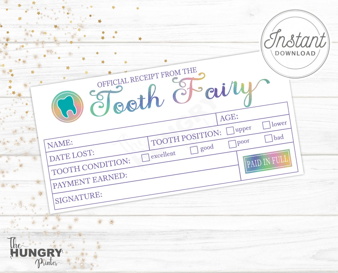 Tooth Fairy Receipt, Tooth Fairy Letter, Tooth Fairy Certificate ...
