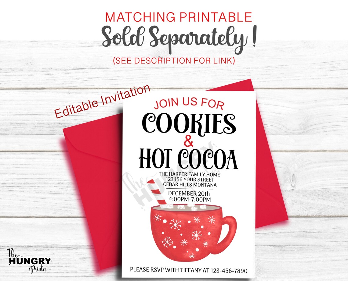 Printable Hot Cocoa Sign Printable Hot Cocoa Bar Hot Cocoa | Etsy