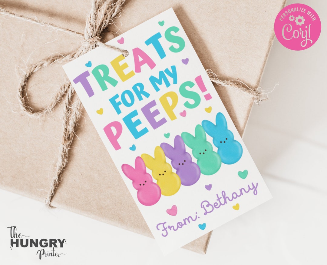 Treats for My Peeps Tag, Easter Peep Gift Tag, Peeps Tag, Easter Basket ...
