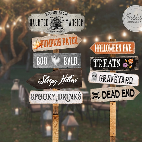 Halloween Directional Signs - Etsy
