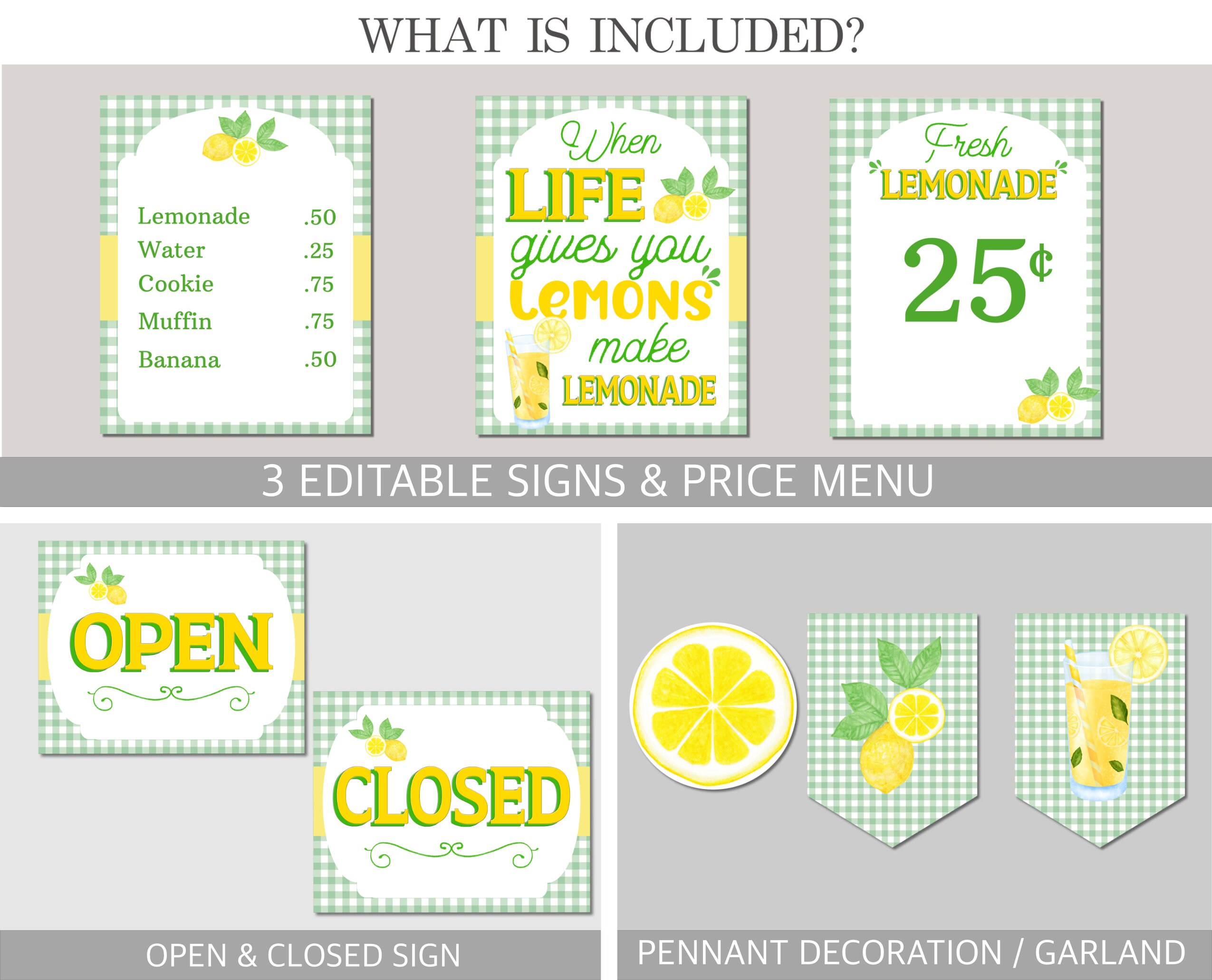 Lemonade Stand Set Lemonade Stand Sign Lemonade Stand Decor - Etsy