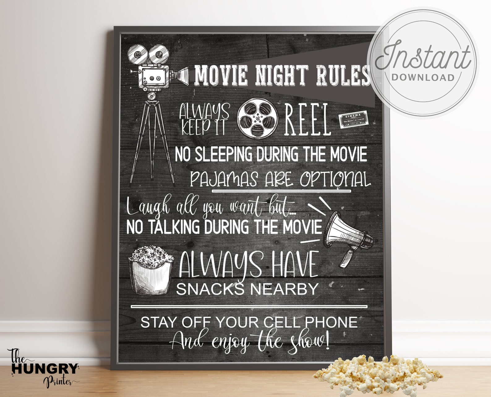 Theater Rules Sign Movie Night Rules Movie Theater Sign Etsy