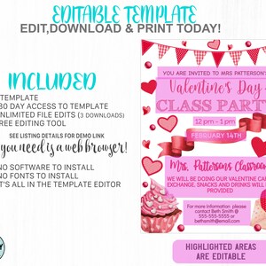 Valentine's Day Class Party, Valentine's Day Party Flyer, Classroom ...
