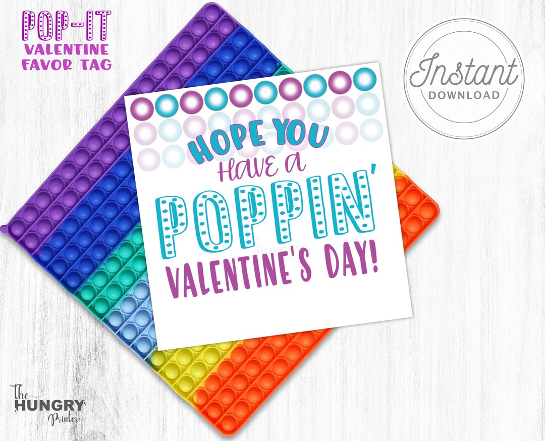 Valentine Pop It Tag Valentine Pop It Pop It Printable - Etsy
