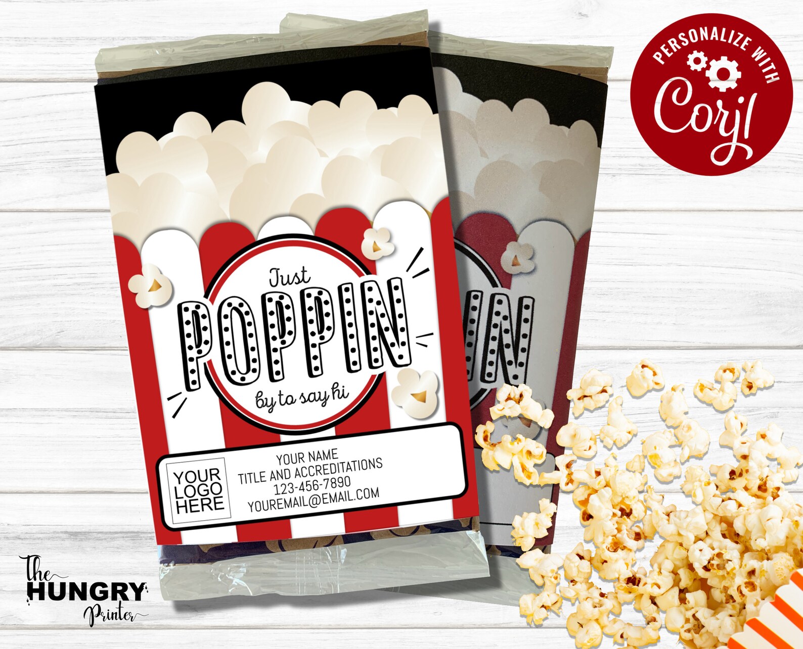 Popcorn Pop By Popcorn Labels Popcorn Marketing Template - Etsy