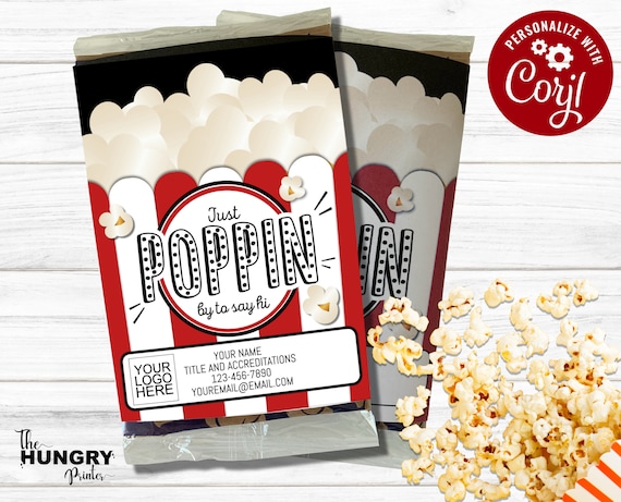 Popcorn Pop By Popcorn Labels Popcorn Marketing Template - Etsy