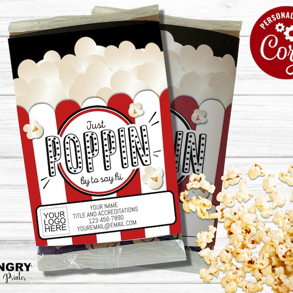 Microwave Popcorn Bag Label - Etsy