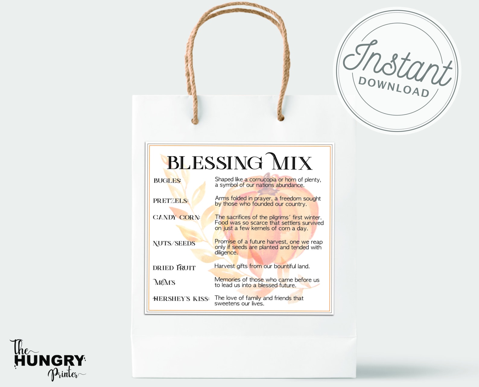 Blessing Mix Label Thanksgiving Blessing Mix Label | Etsy