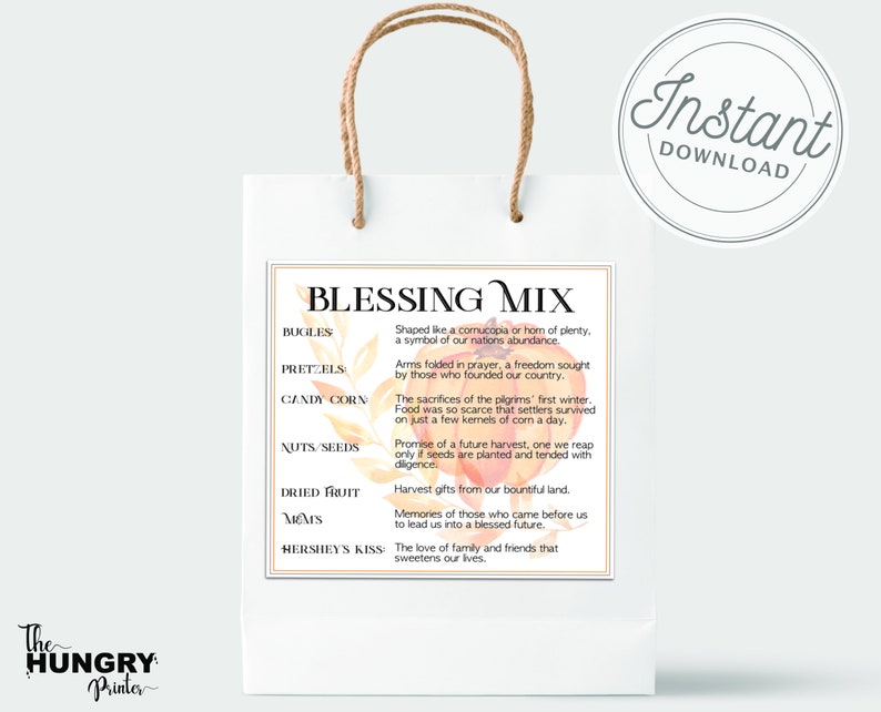 Blessing Mix Label Thanksgiving Blessing Mix Label | Etsy