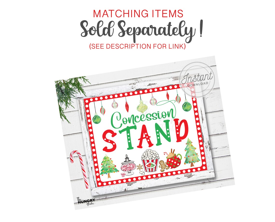 Christmas MOVIE Night Sign Movie Night Sign Popcorn Sign - Etsy