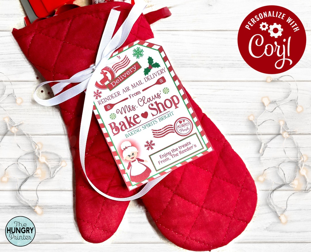 Christmas Treat Tags, Mrs. Claus Bake Shop, Christmas Baking Gift Tag ...