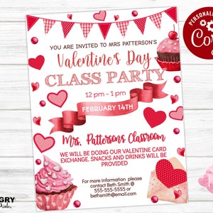 Valentine's Day Class Party, Valentine's Day Party Flyer, Classroom ...