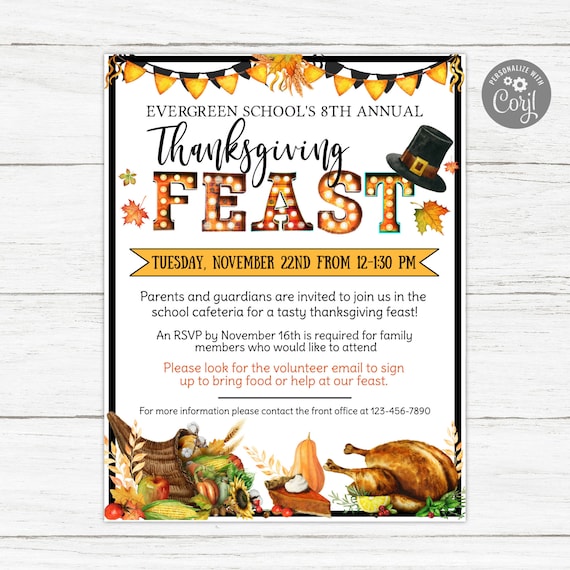 Church Thanksgiving Dinner Flyer