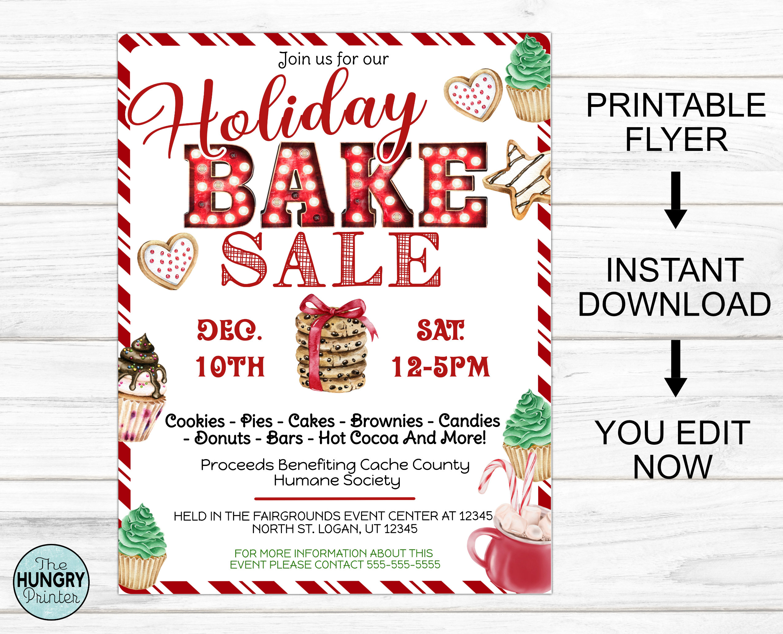 Holiday Bake Sale Flyer Bake Sale Flyer Christmas Bake Off - Etsy